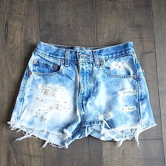 LEVIS 512 | Shorts | Vtg Y2k Levi 52 High Rise Custom Bleach Destroy ...